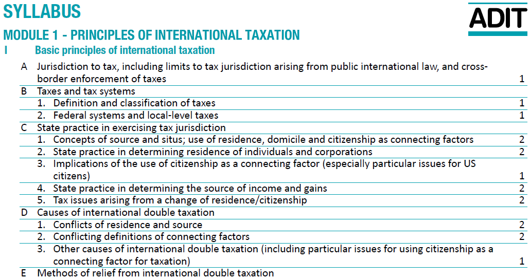 Best academy for ADIT International Tax and Transfer Pricing